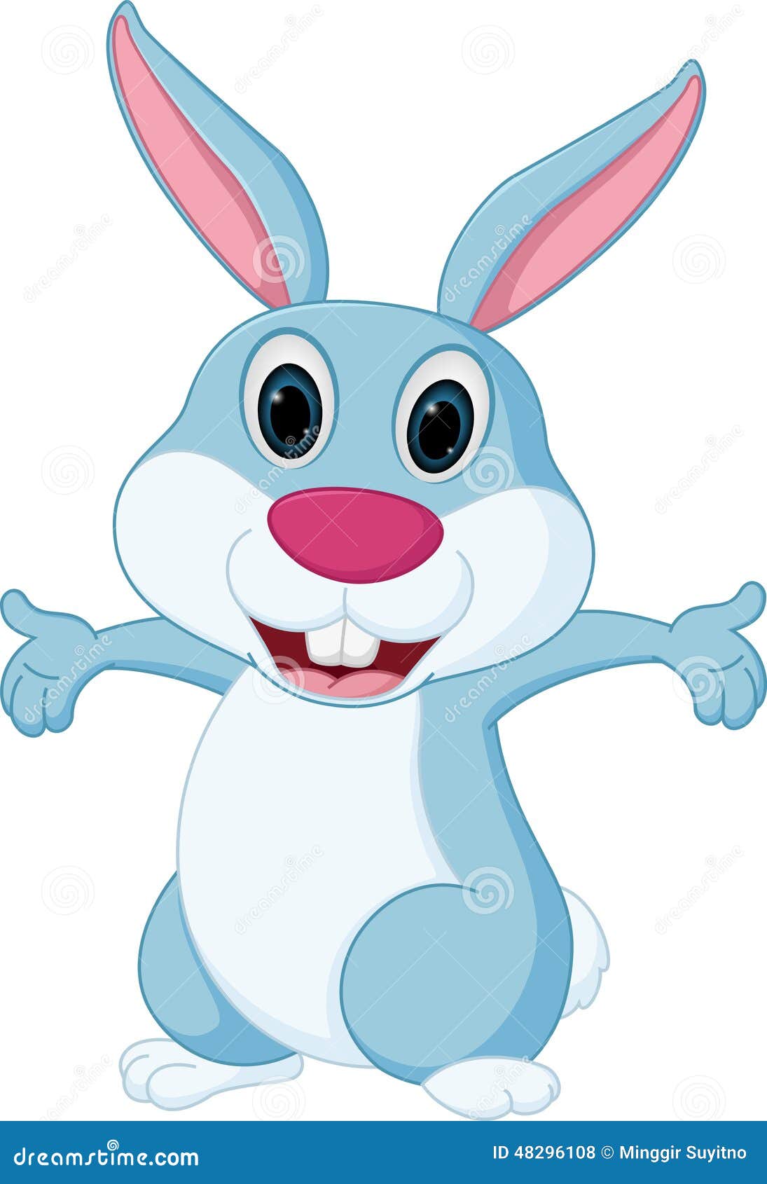 Happy rabbit cartoon stock vector. Illustration of clip - 48296108