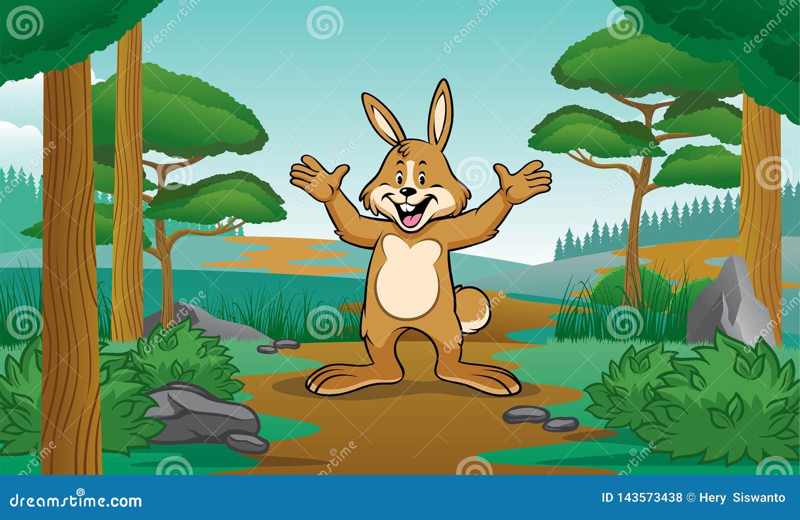 Happy Rabbit with Cartoon Style Stock Vector - Illustration of funny ...