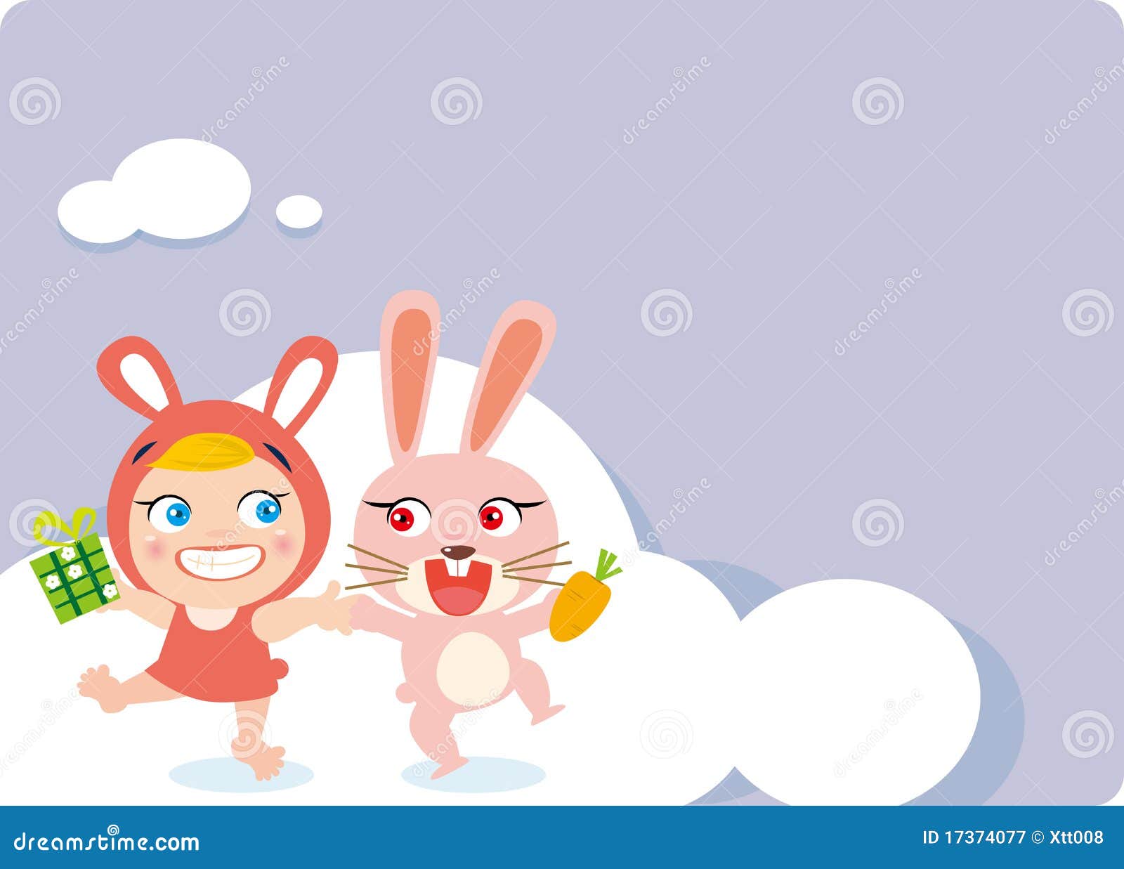 Happy rabbit and child stock vector. Illustration of fairy - 17374077