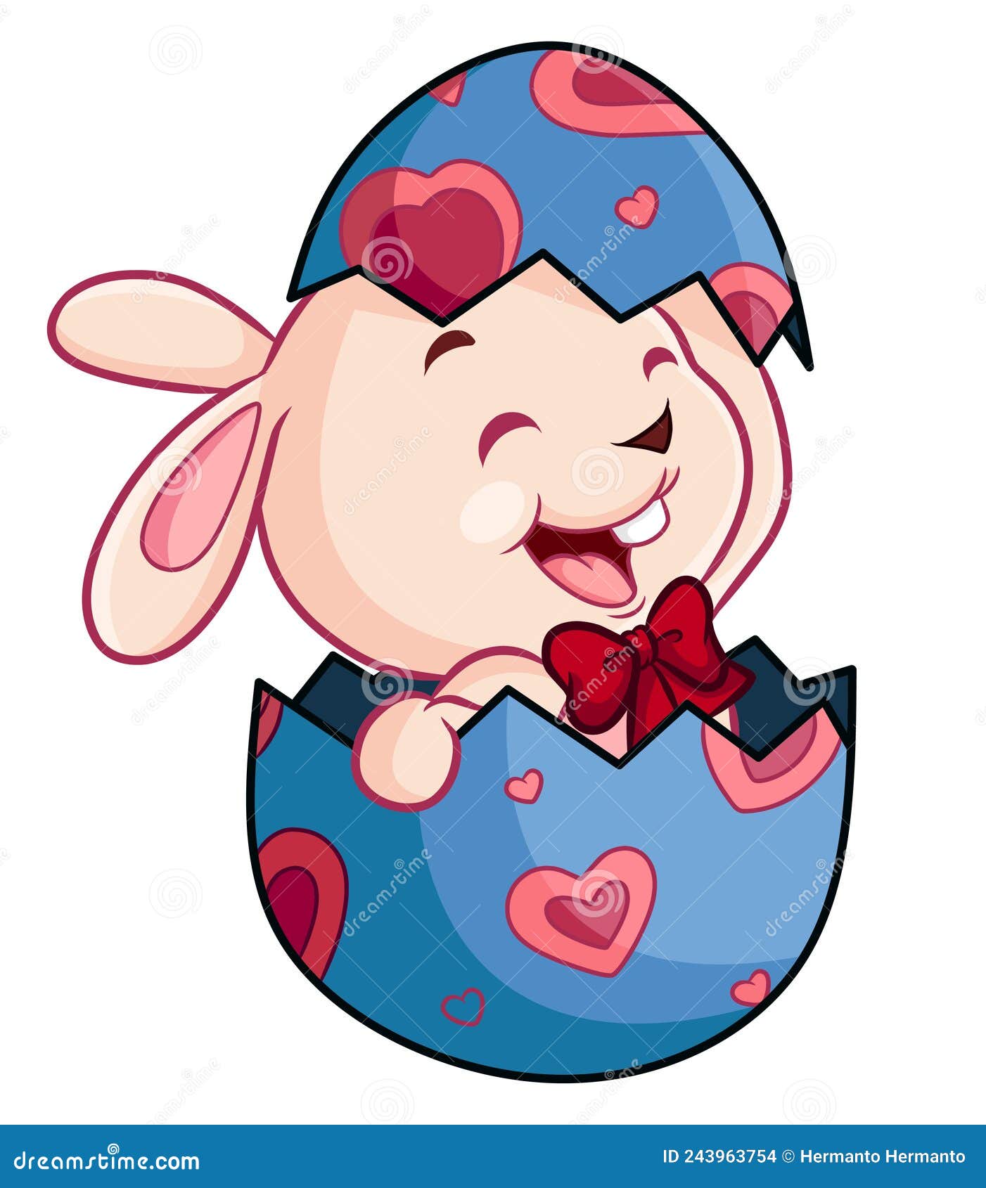The Happy Rabbit is Cracking from the Easter Egg Stock Vector ...