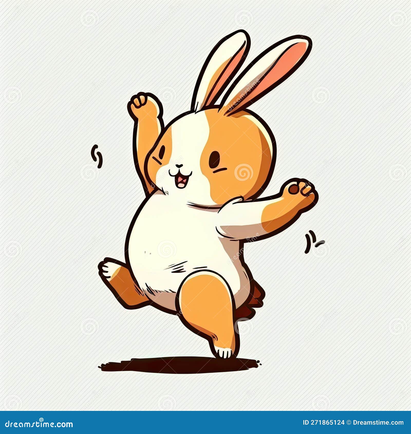 Happy Rabbit Dancing Celebrating the Internacional Dance Day on a ...