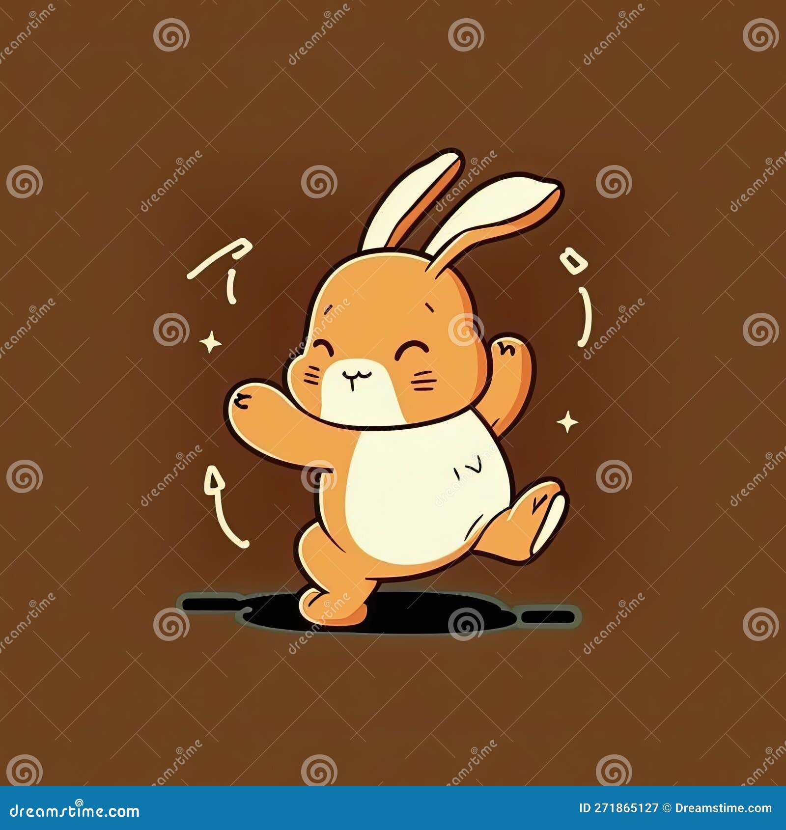 Happy Rabbit Dancing Celebrating the Internacional Dance Day on a ...