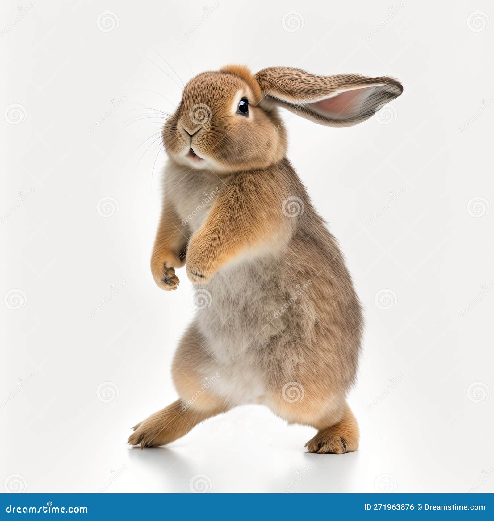 Happy Rabbit Dancing Celebrating the Internacional Dance Day Isolated ...