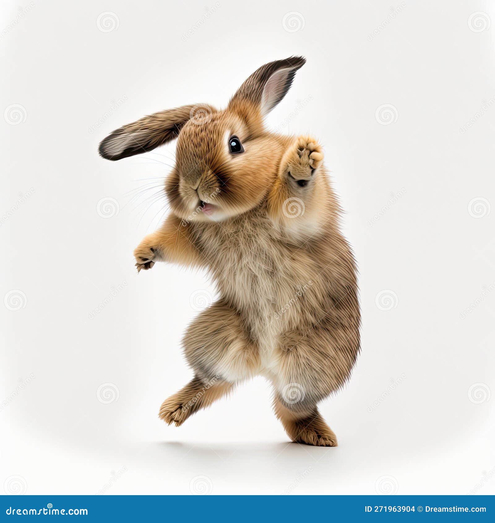 Happy Rabbit Dancing Celebrating The Internacional Dance Day Isolated ...