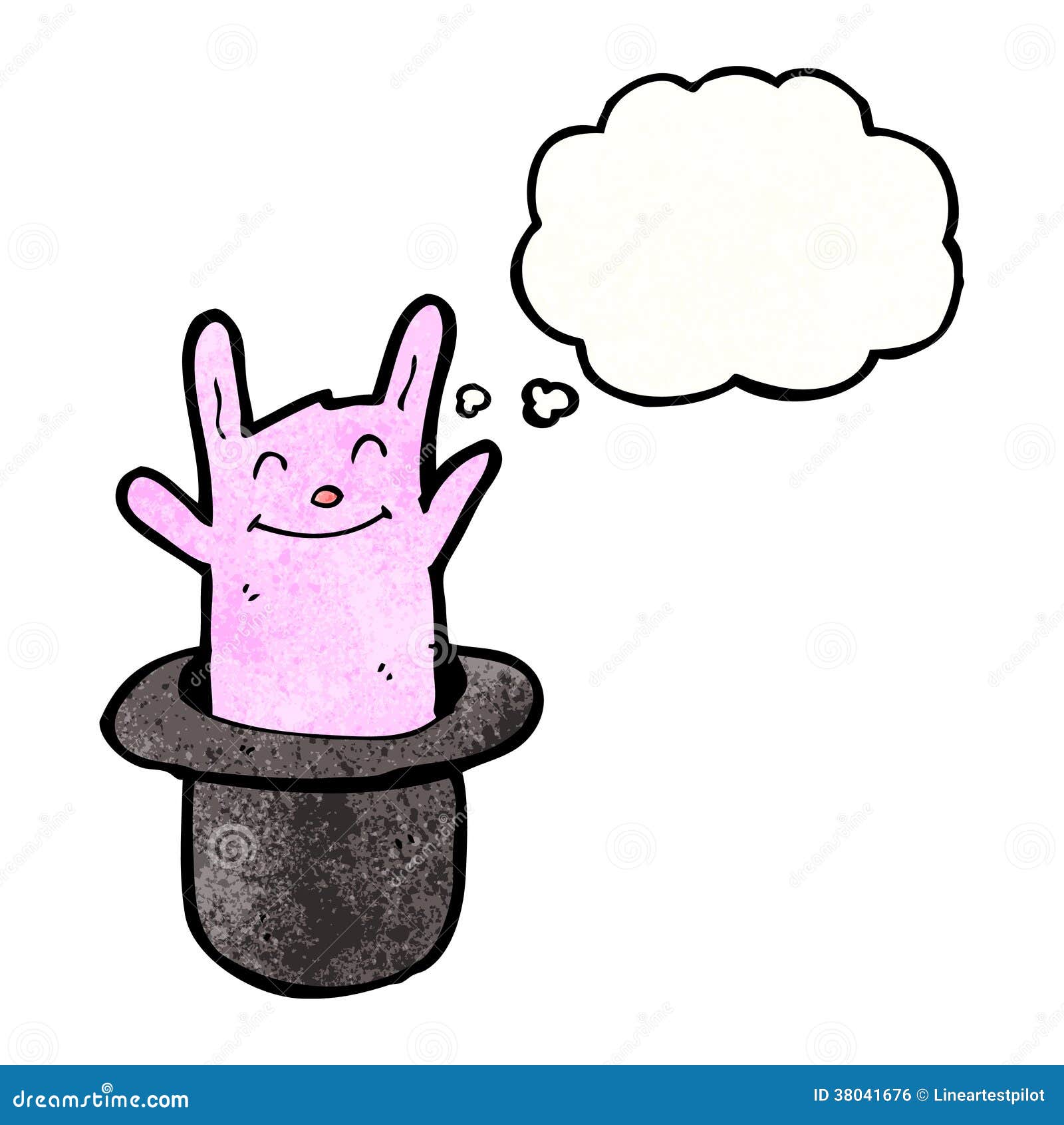 Happy rabbit in top hat stock vector. Illustration of drawing - 38041676