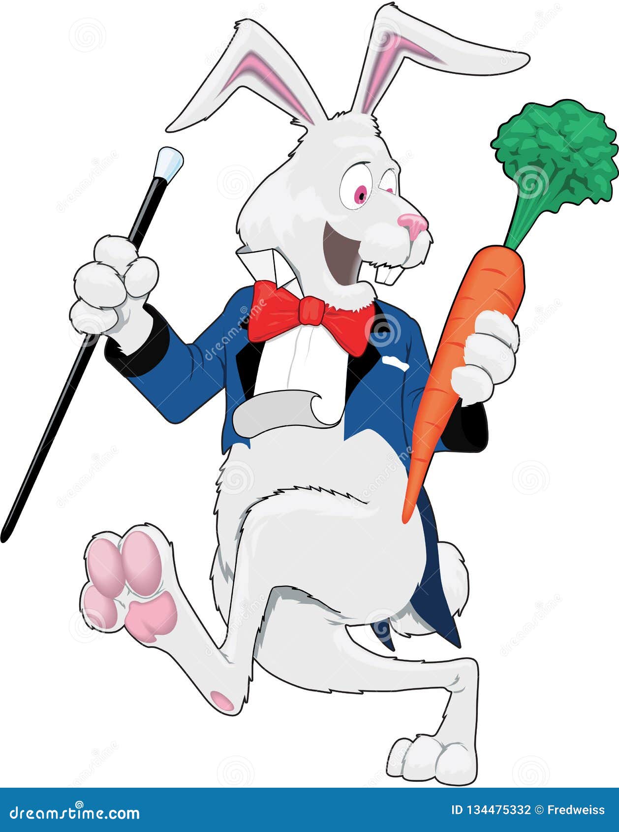 Happy Rabbit Vector Cartoon Stock Vector - Illustration of walking ...