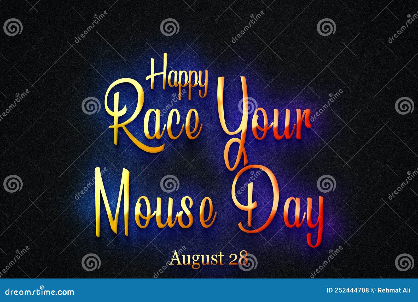 Happy Race Your Mouse Day, August 28, Empty Space for Text, Copy Space ...