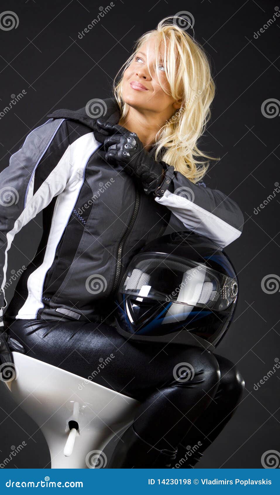 Happy racer is posing stock photo. Image of beauty, moto - 14230198
