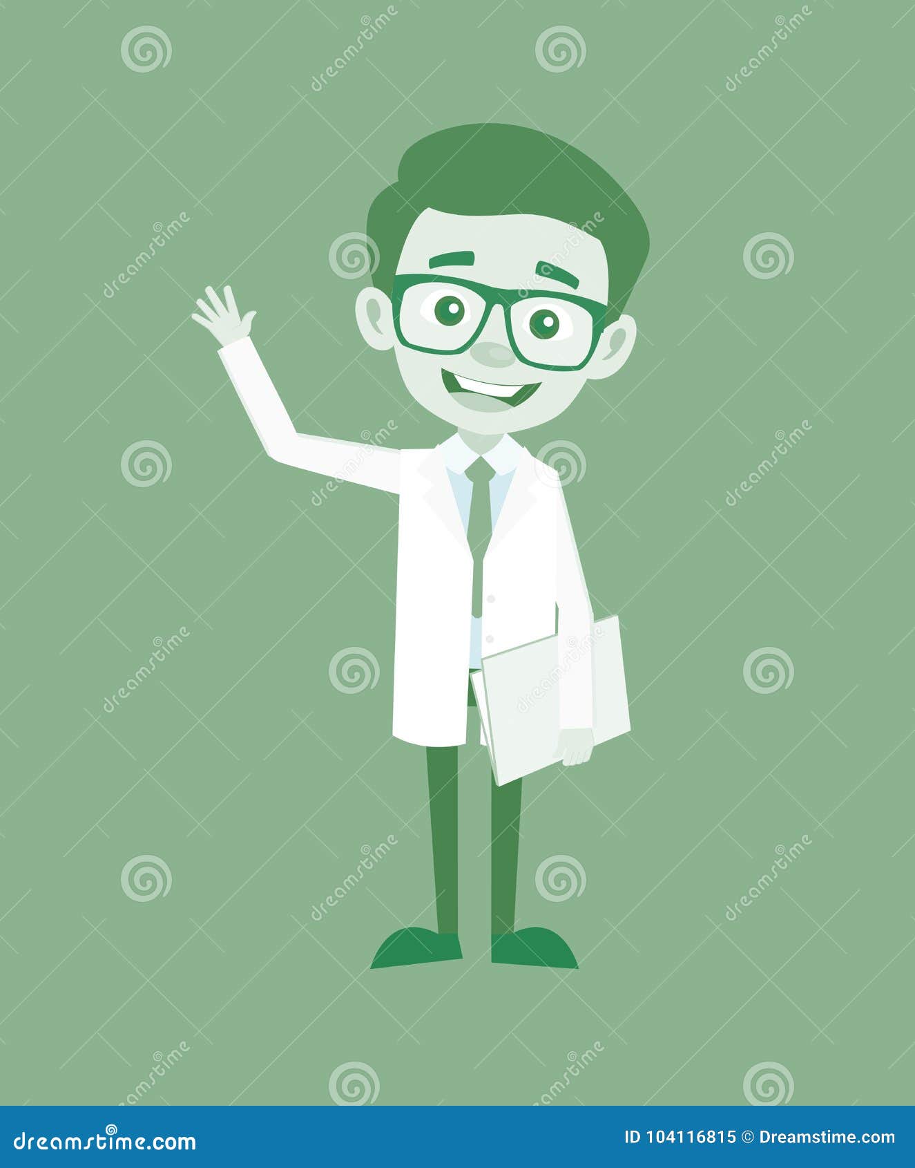 Happy Radiologist Doctor Hand Gesture Vector Stock Vector ...