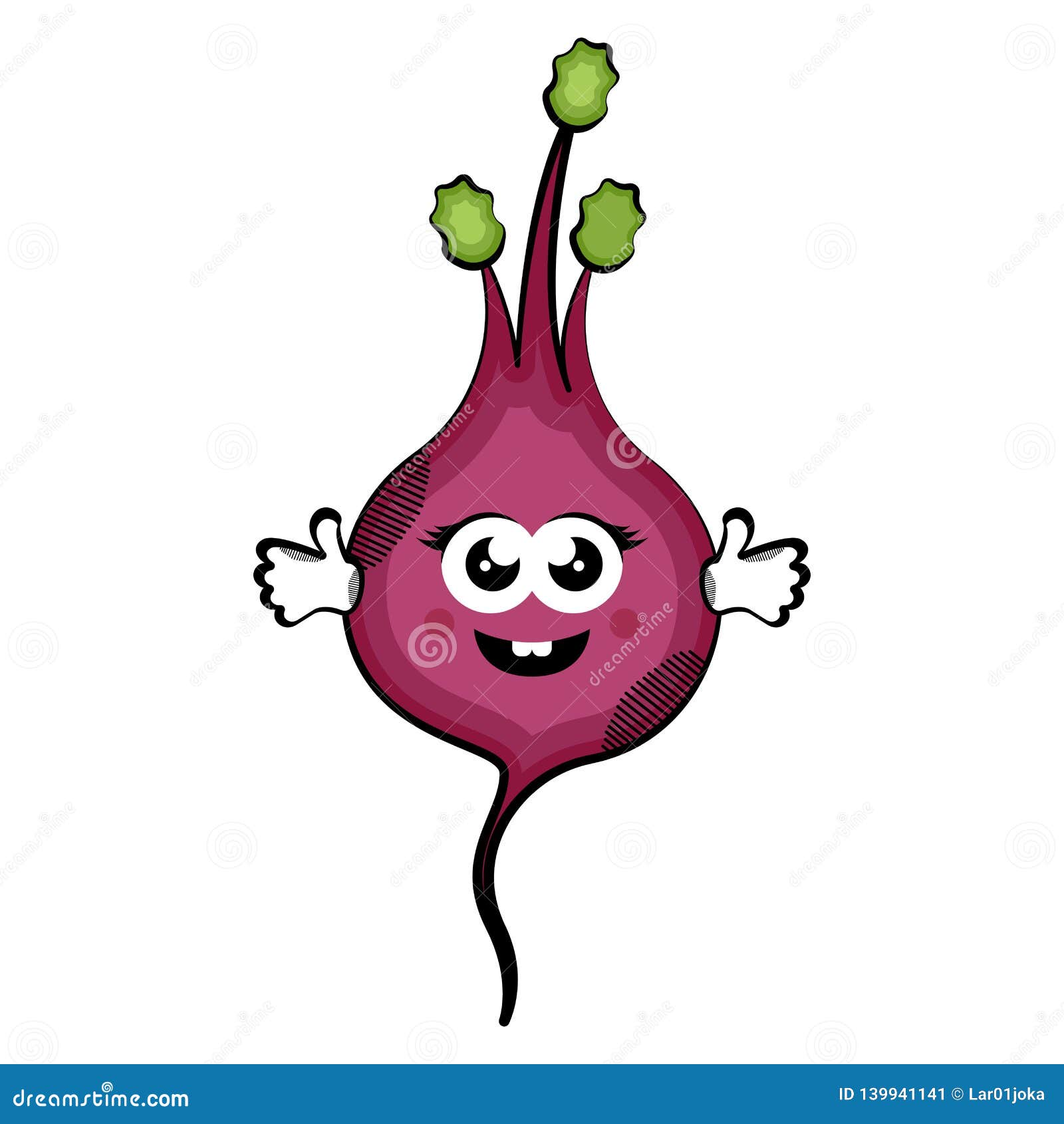 Happy Radish Cartoon. Colored Sketch Stock Vector - Illustration of ...
