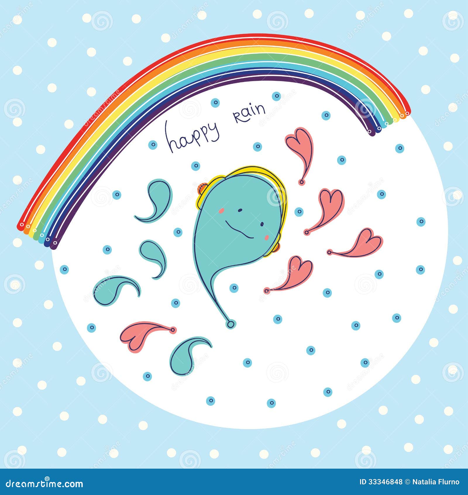 Happy rain stock vector. Illustration of happiness, greeting - 33346848