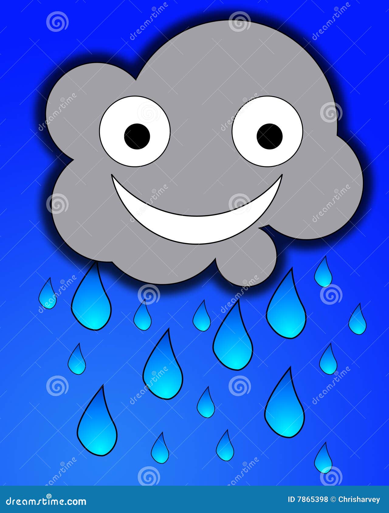 Happy Rain Cloud stock illustration. Illustration of blissful - 7865398