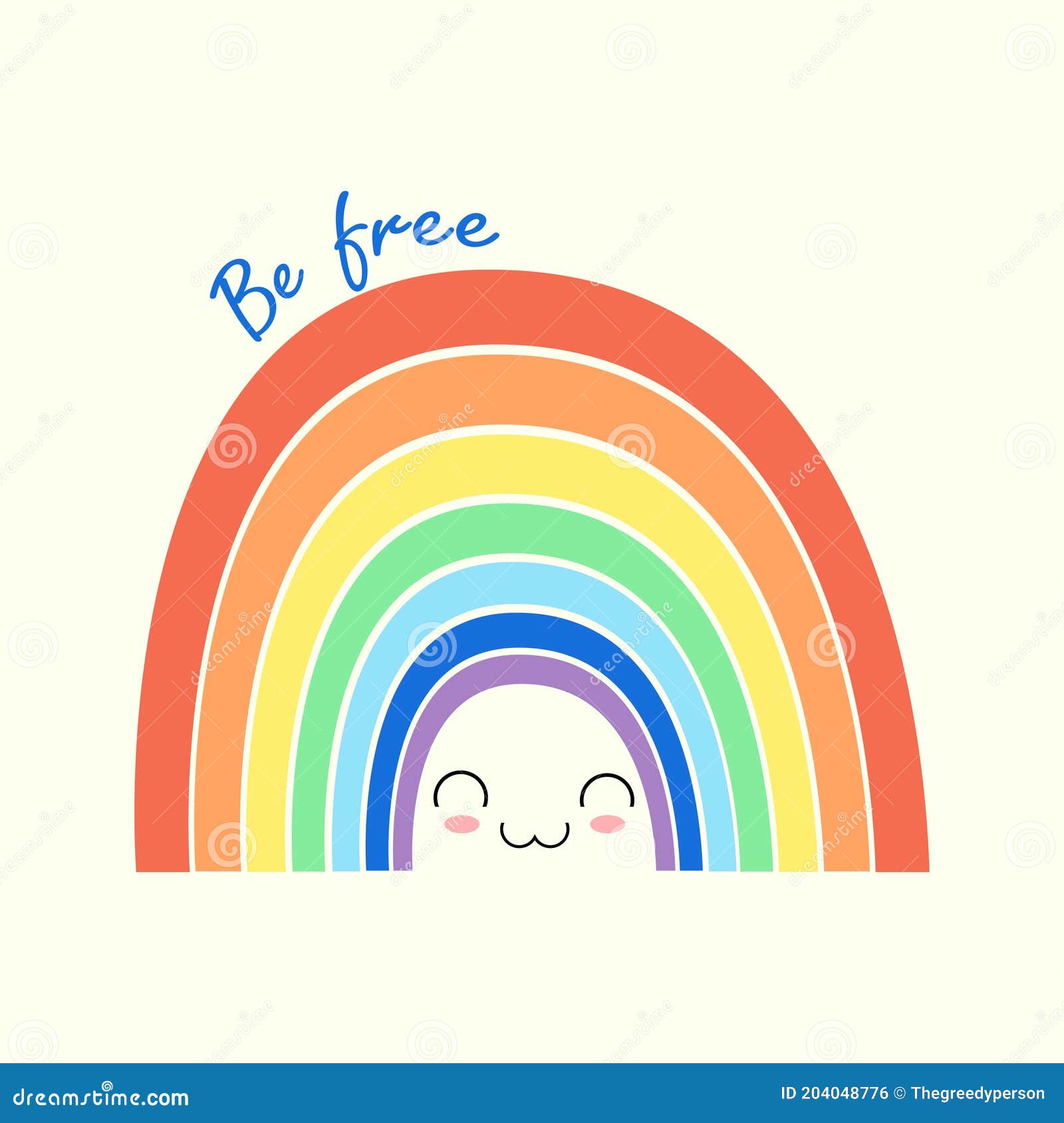 Happy Rainbow with Kawaii Face, Emoji with Cute Smile and Pink Cheeks ... Happy Rainbow with Kawaii Face, Emoji with Cute Smile and Pink Cheeks ...