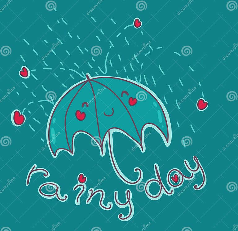 Happy rainy day! stock vector. Illustration of rain, love - 18525495