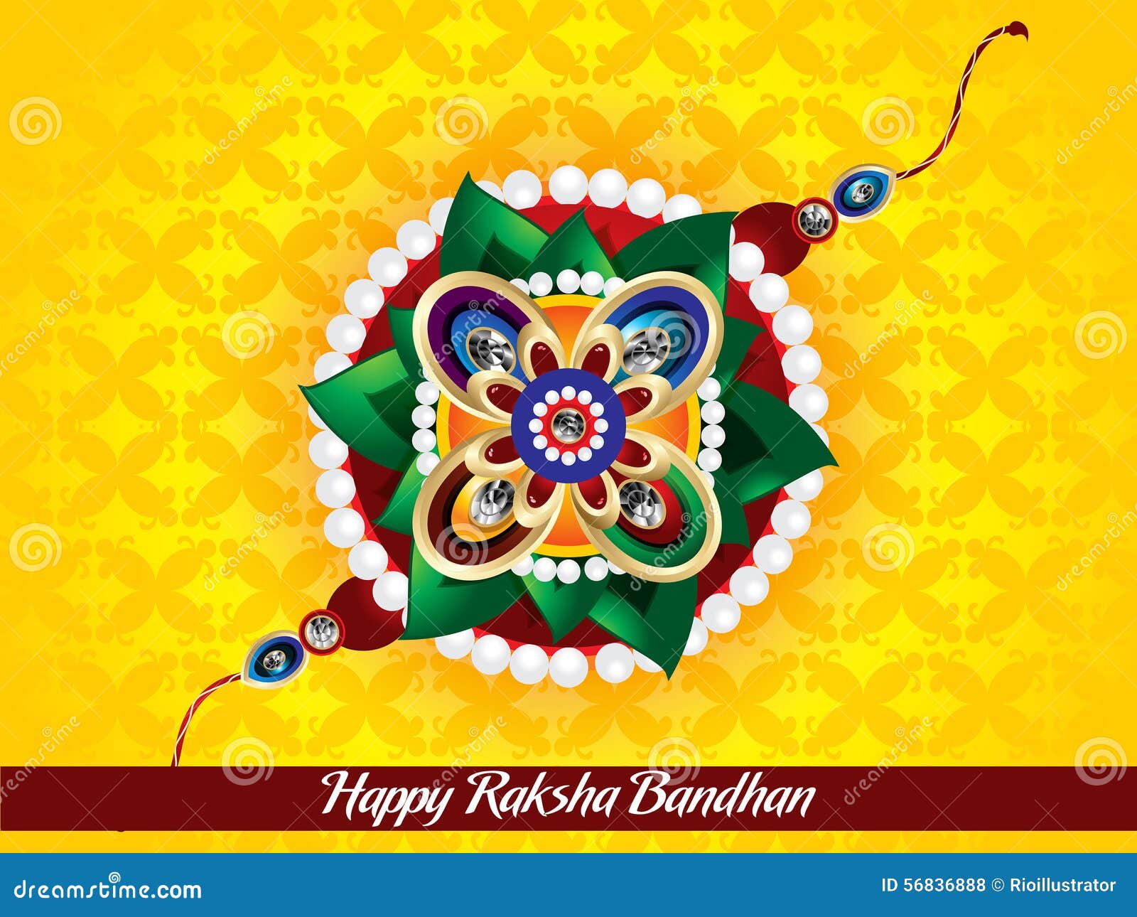 Happy Raksha Bandhan Background Stock Vector - Illustration of jewel ...