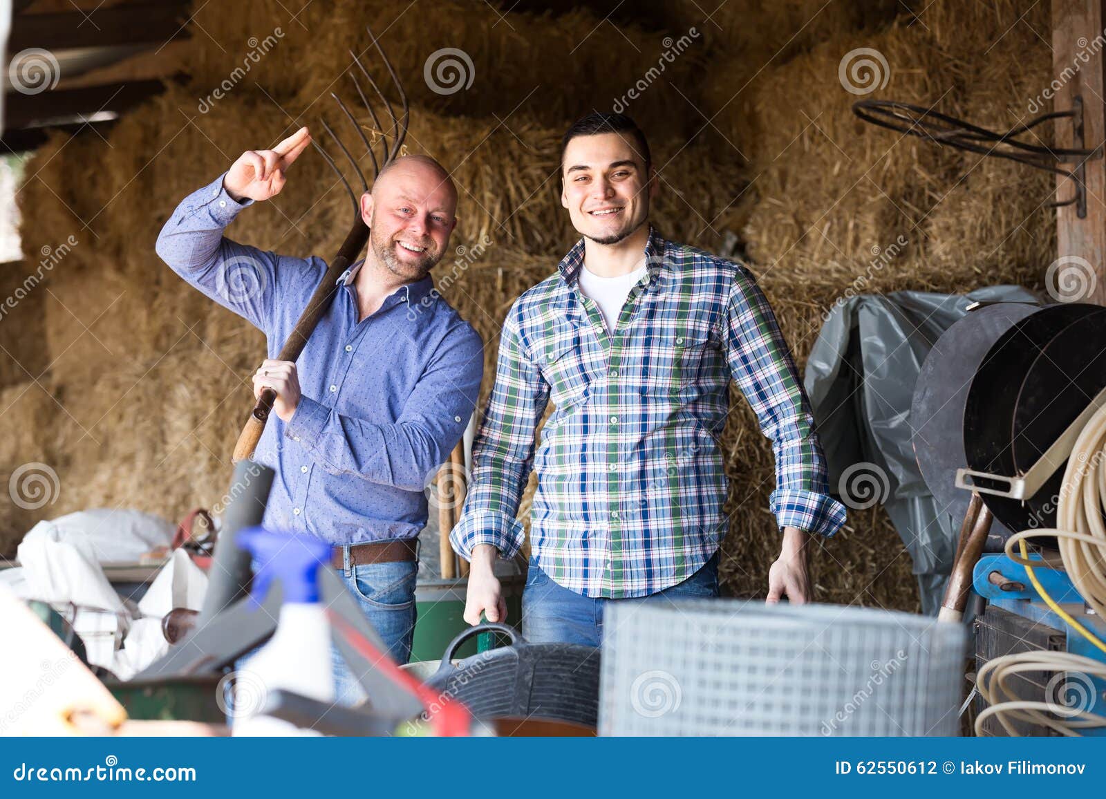 Happy ranchers at work stock photo. Image of chat, caucasian - 62550612