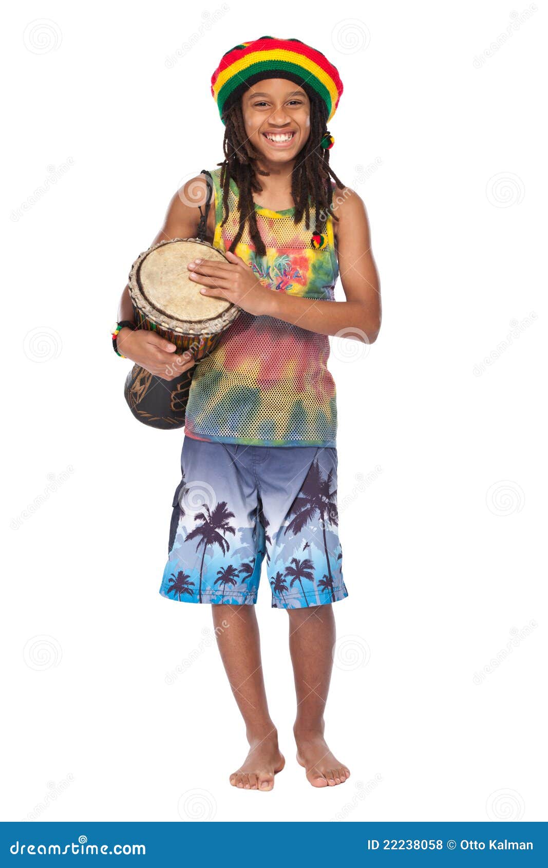 Happy Rasta Guy Smiling with His Instrument Stock Photo - Image of cute ...