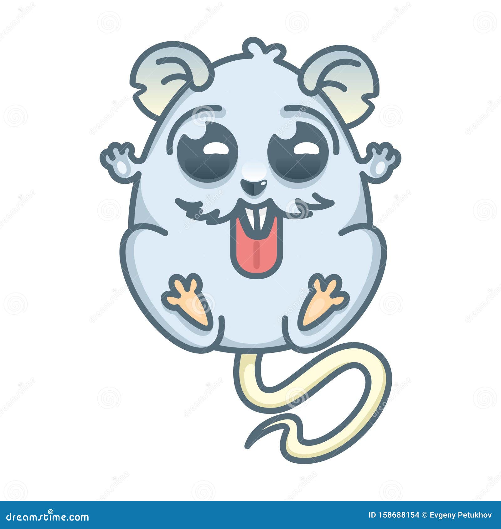 Happy Rat Rejoices. Vector I Stock Vector - Illustration of adorable ...