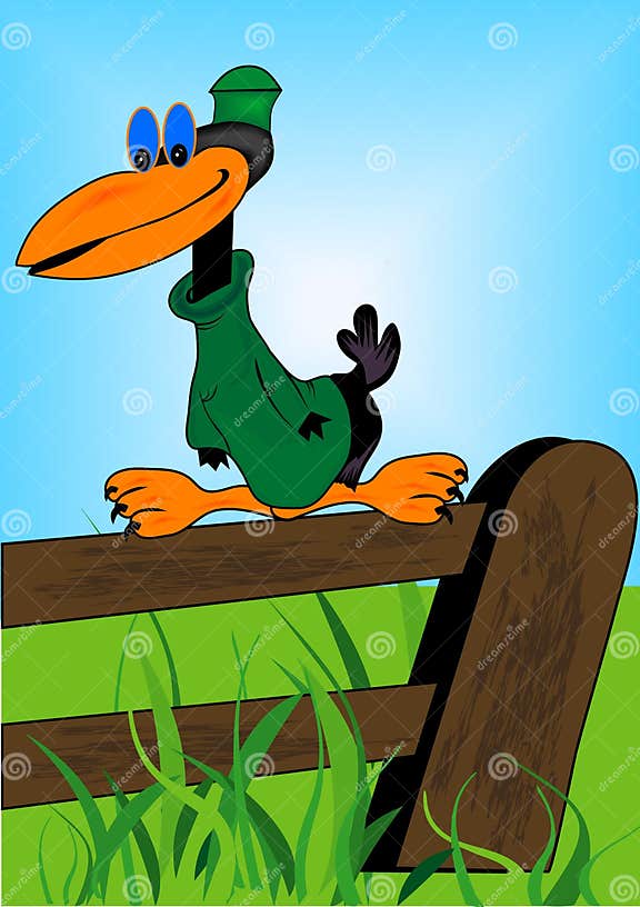 Happy raven stock vector. Illustration of drawn, comics - 4069804