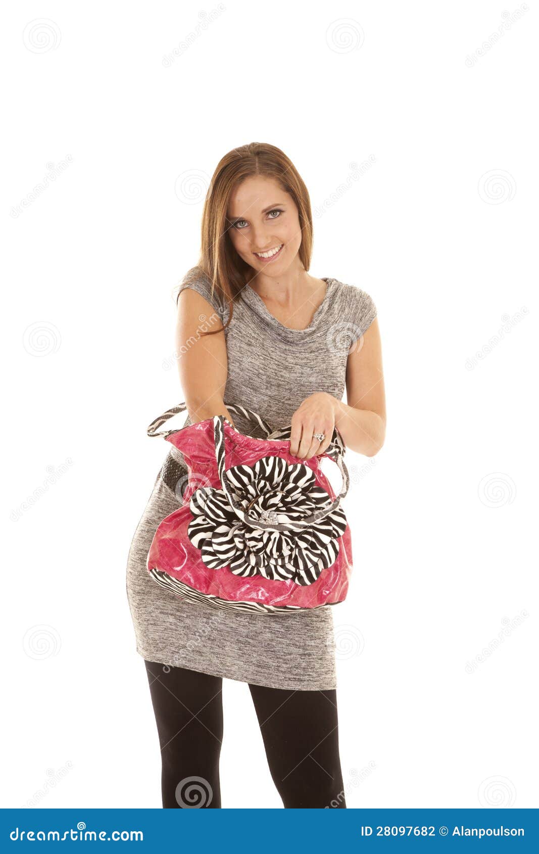 Happy reach in purse stock photo. Image of face, human - 28097682