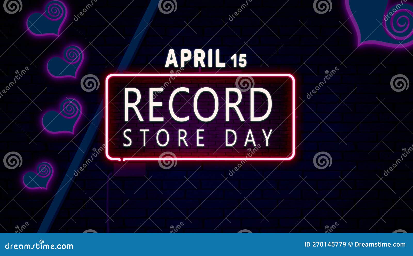 Happy Record Store Day, April 15. Calendar of April Neon Text Effect ...