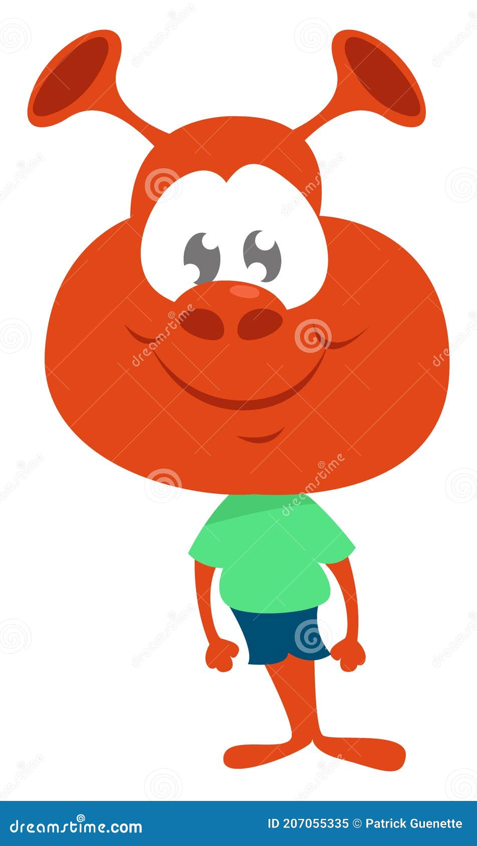 Happy Red Alien ,illustration,vector Stock Vector - Illustration of ...