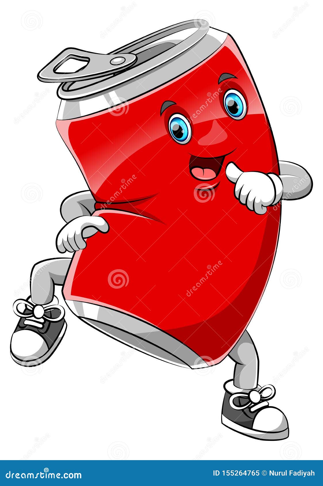 Happy Red Cartoon Can Dancing Stock Vector - Illustration of colorful ...