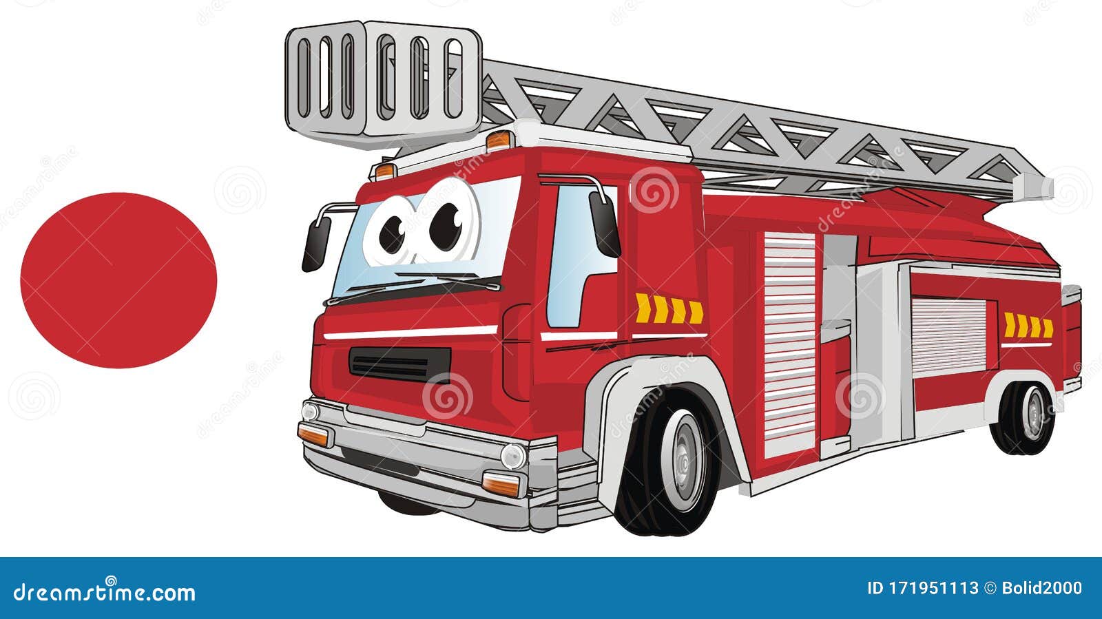 Happy fire engine is red stock illustration. Illustration of firemans ...