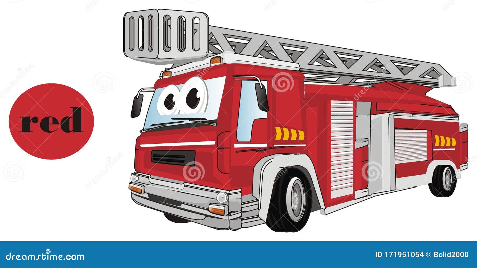 Funny fire engine is red stock illustration. Illustration of extinguish ...