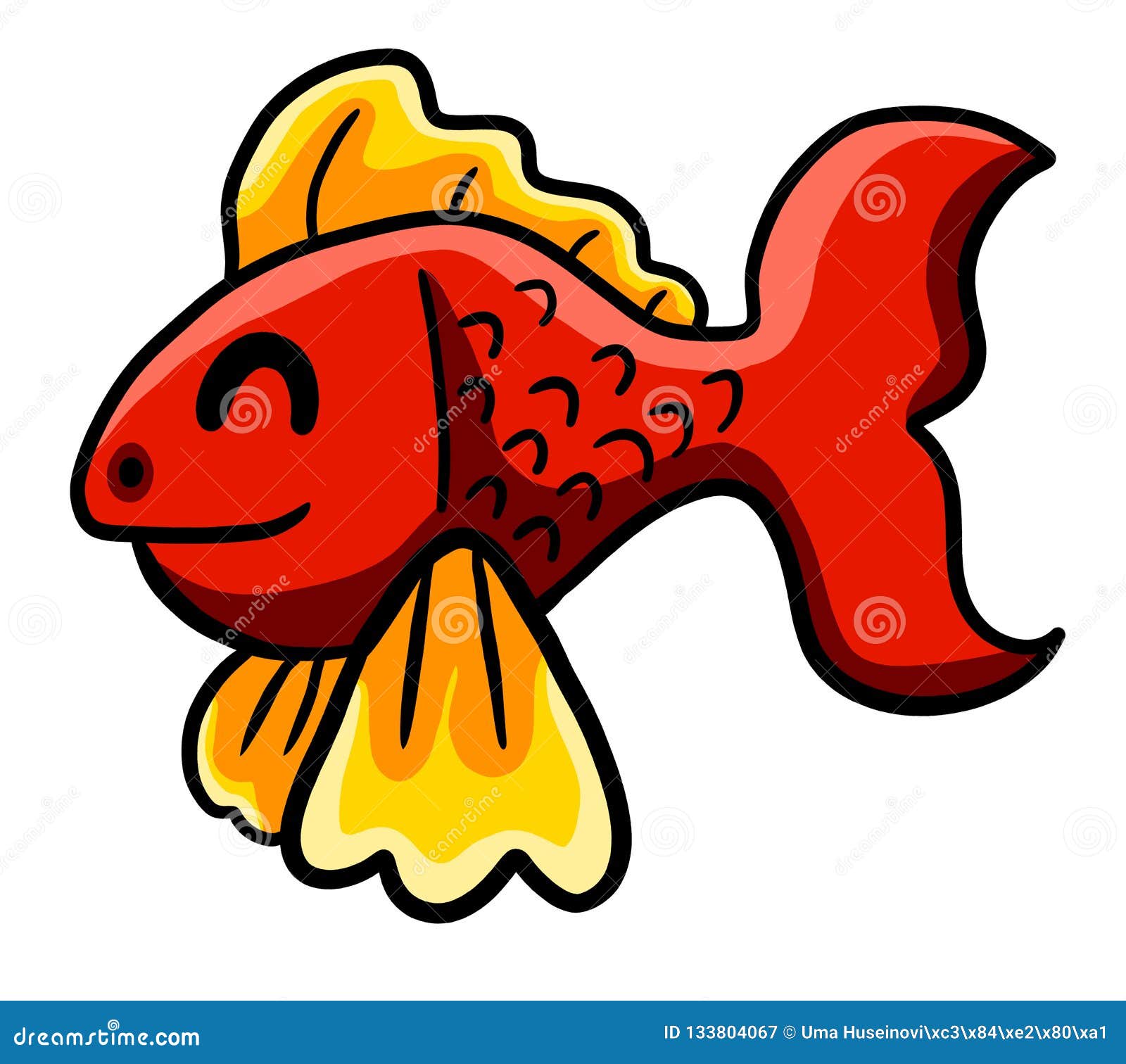 Very Happy Red Fish stock illustration. Illustration of drawing - 133804067