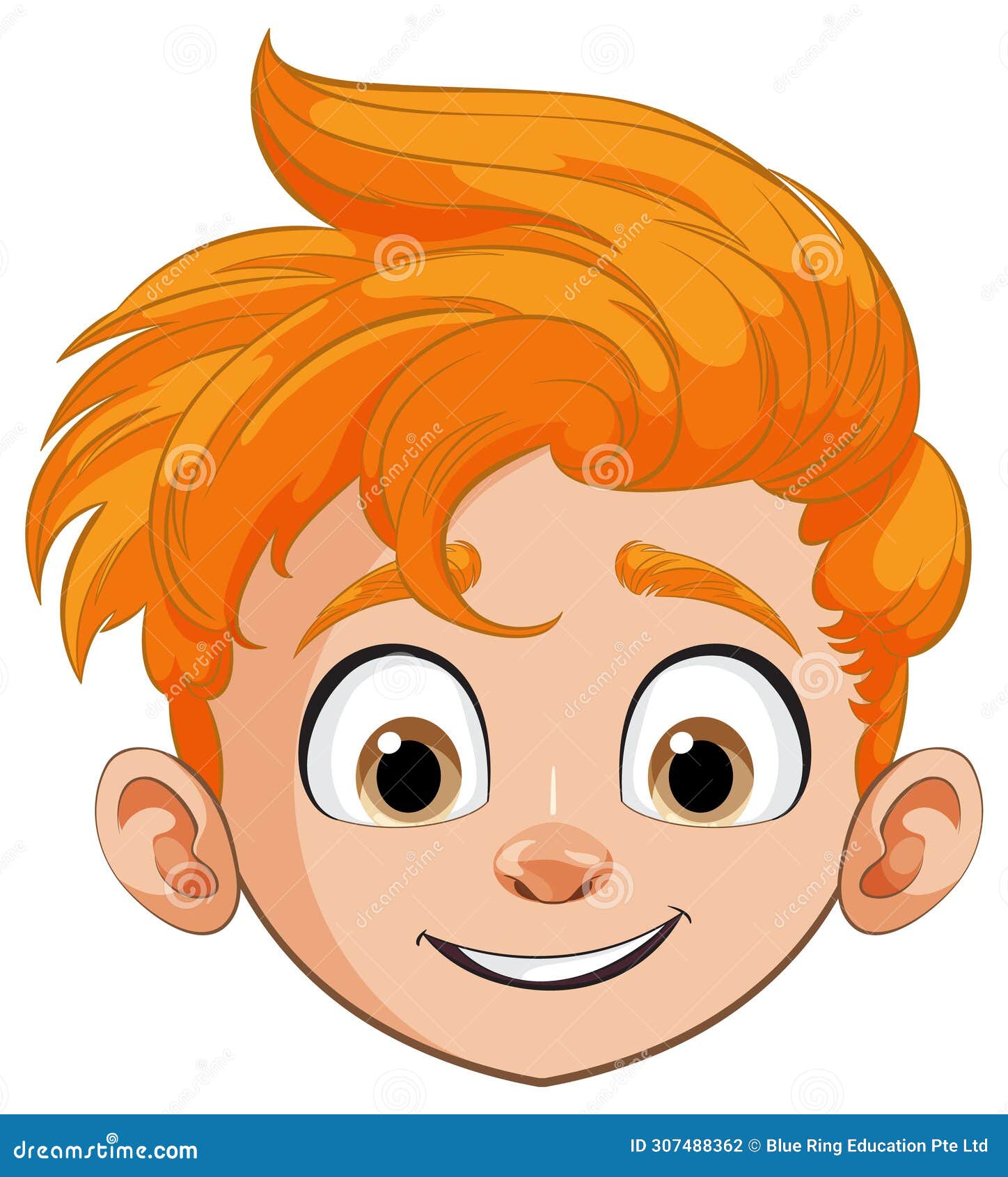 A happy, red-haired boy stock vector. Illustration of cheerful - 307488362