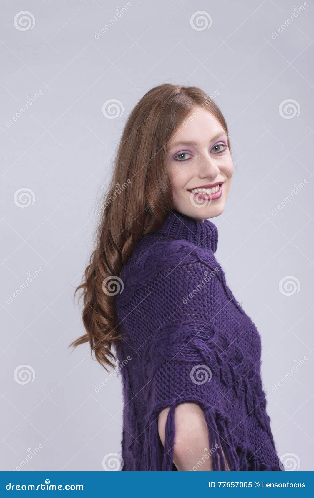 Happy red haired woman stock image. Image of beauty, hairstyle - 77657005