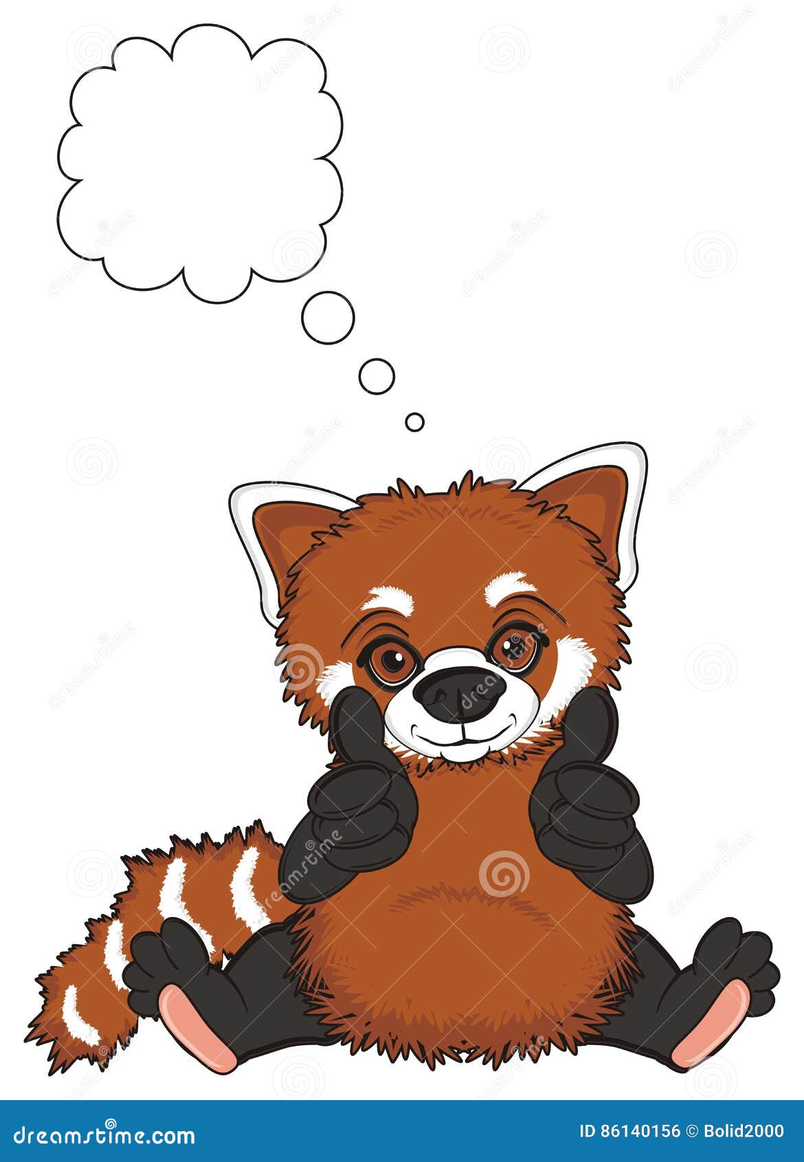 Happy red panda sit stock illustration. Illustration of isolated - 86140156