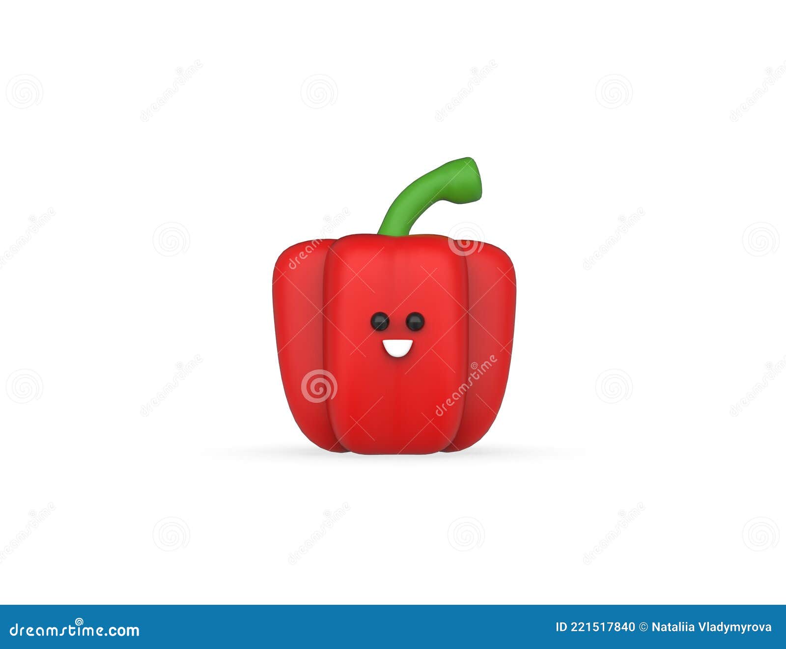 Happy Red pepper 3D render stock illustration. Illustration of healthy ...