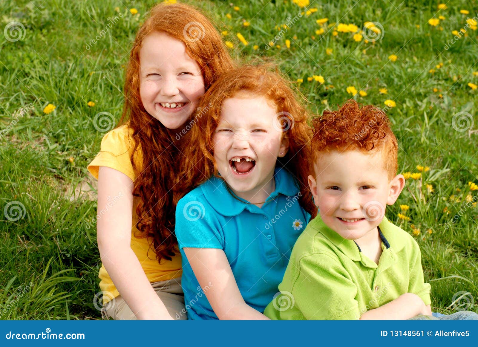 Happy redhead children stock image. Image of siblings - 13148561