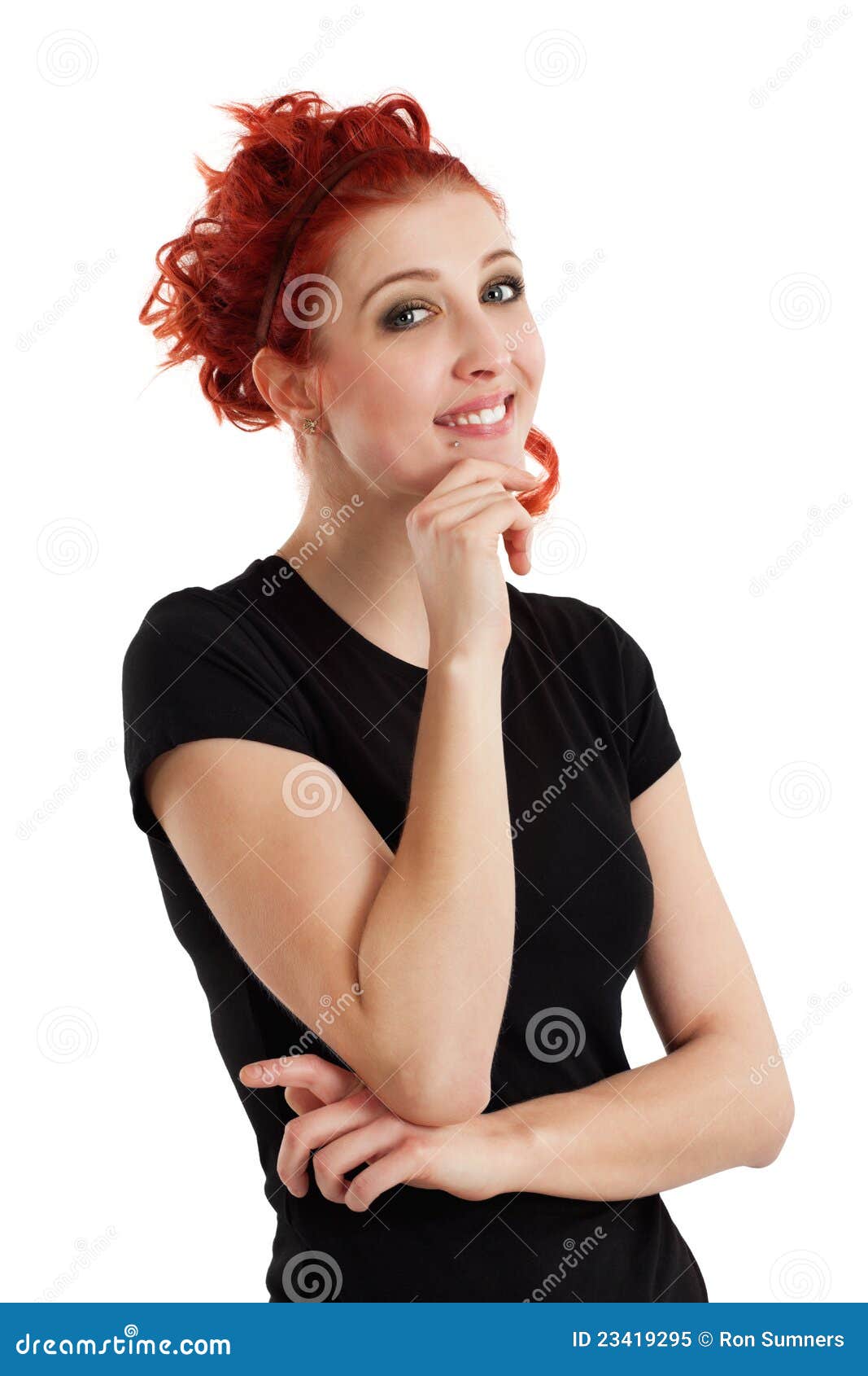 Happy redhead female stock image. Image of redhead, caucasian - 23419295