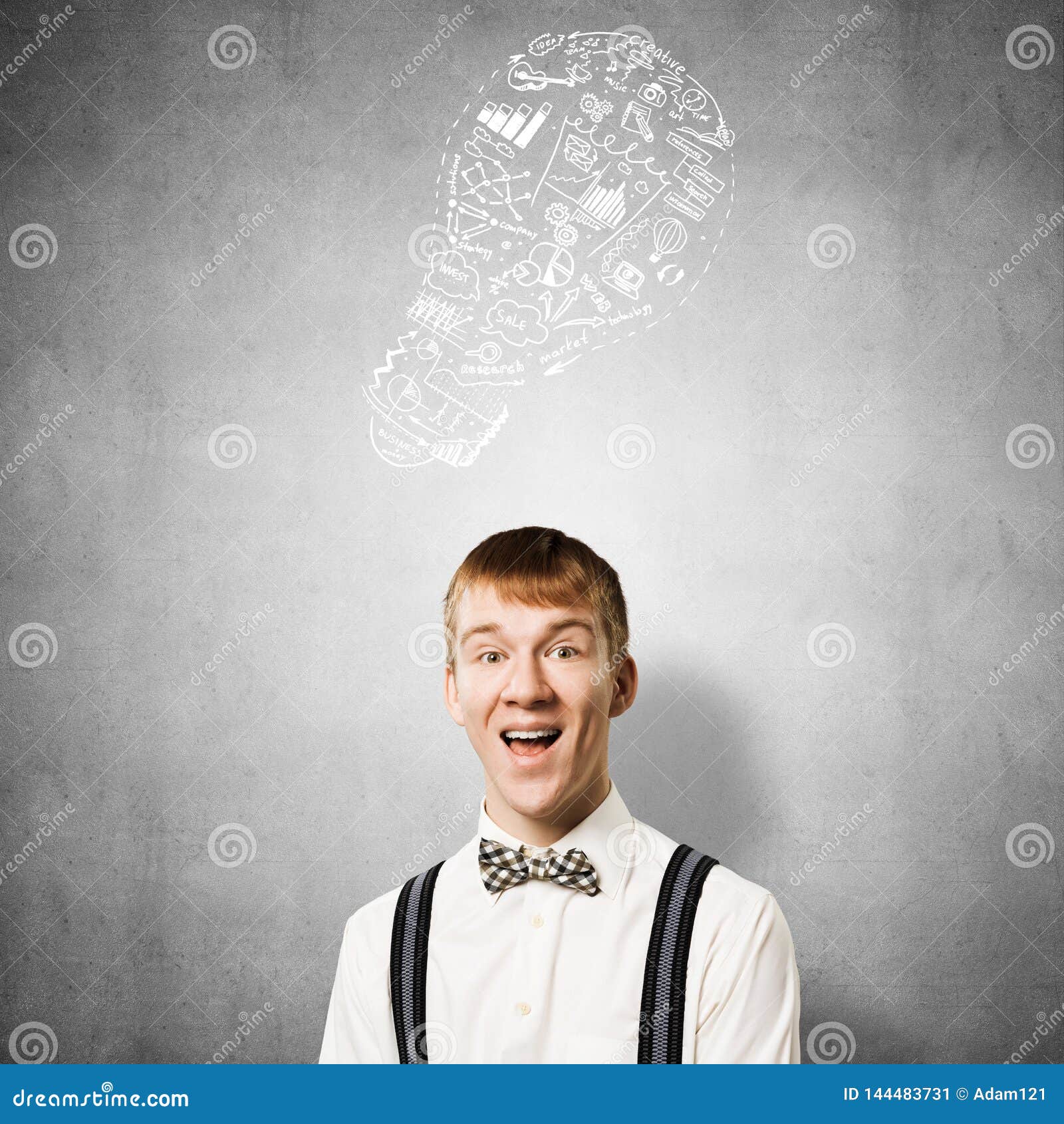 Happy Redhead Student with Broad Smile Stock Illustration ...