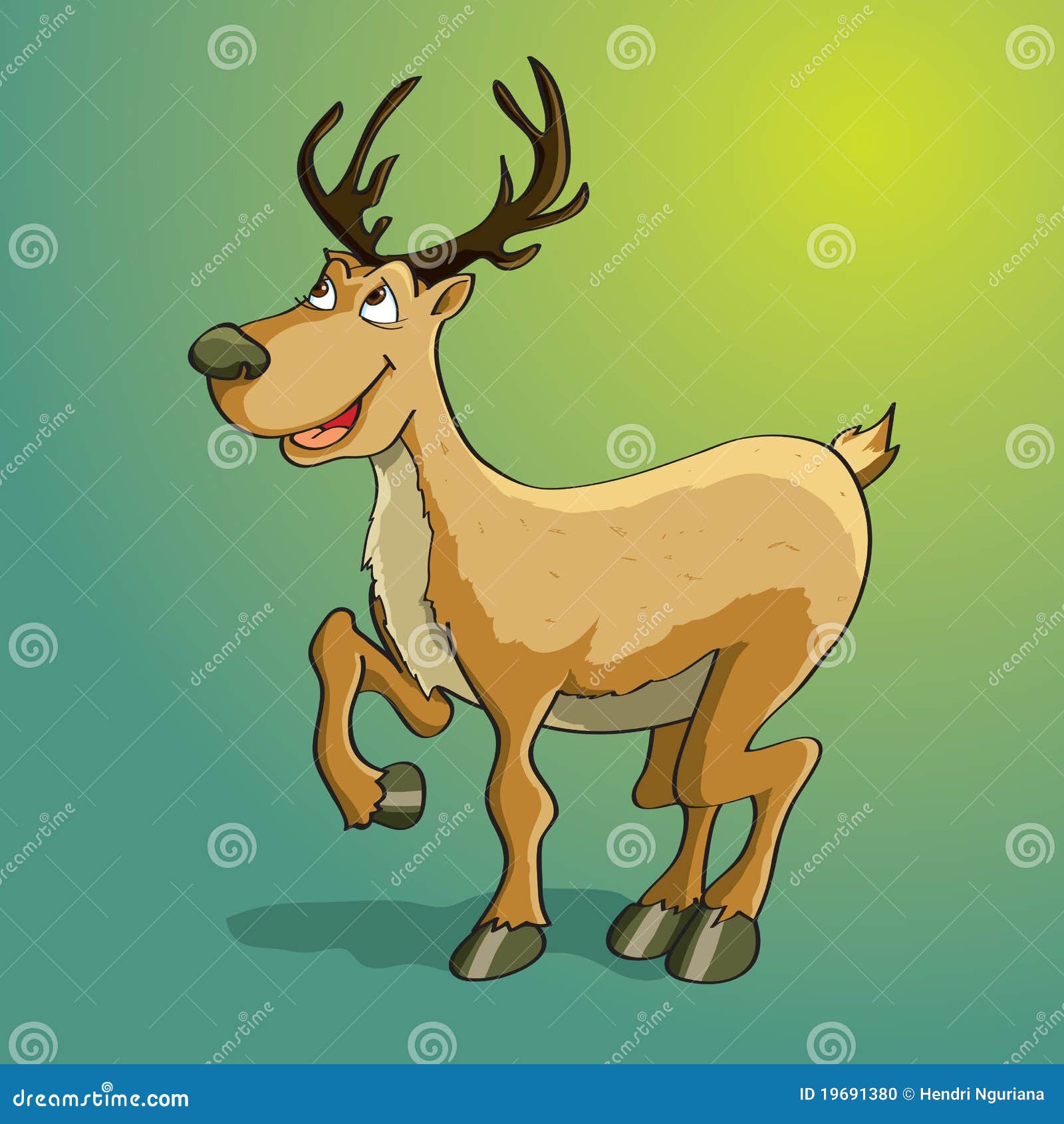Happy Reindeer stock vector. Illustration of smile, cheerful - 19691380
