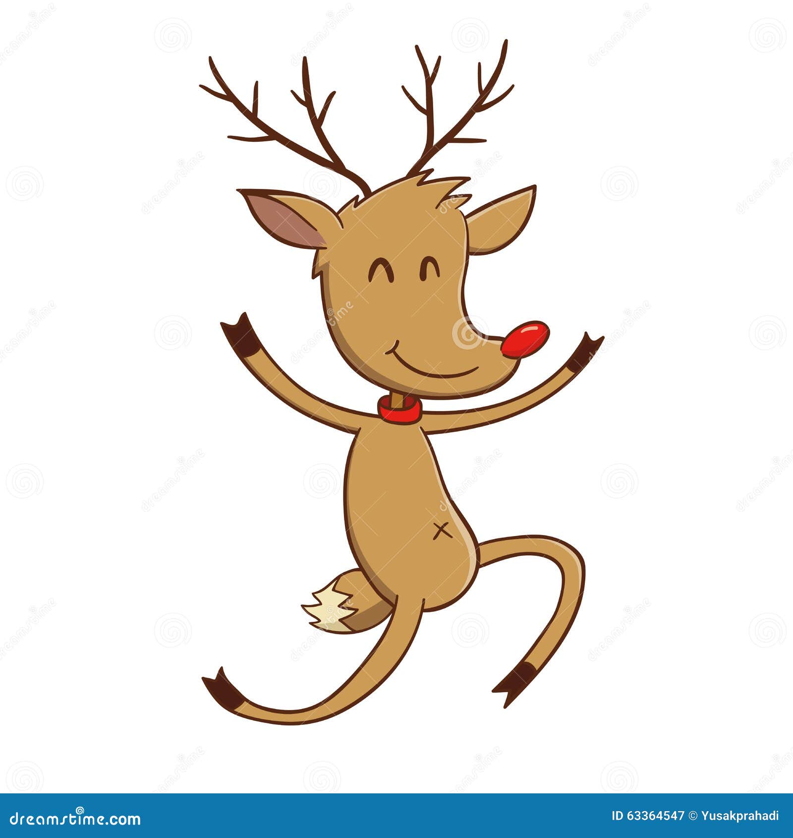 Happy Reindeer Jumping with Joy Stock Vector - Illustration of reindeer ...
