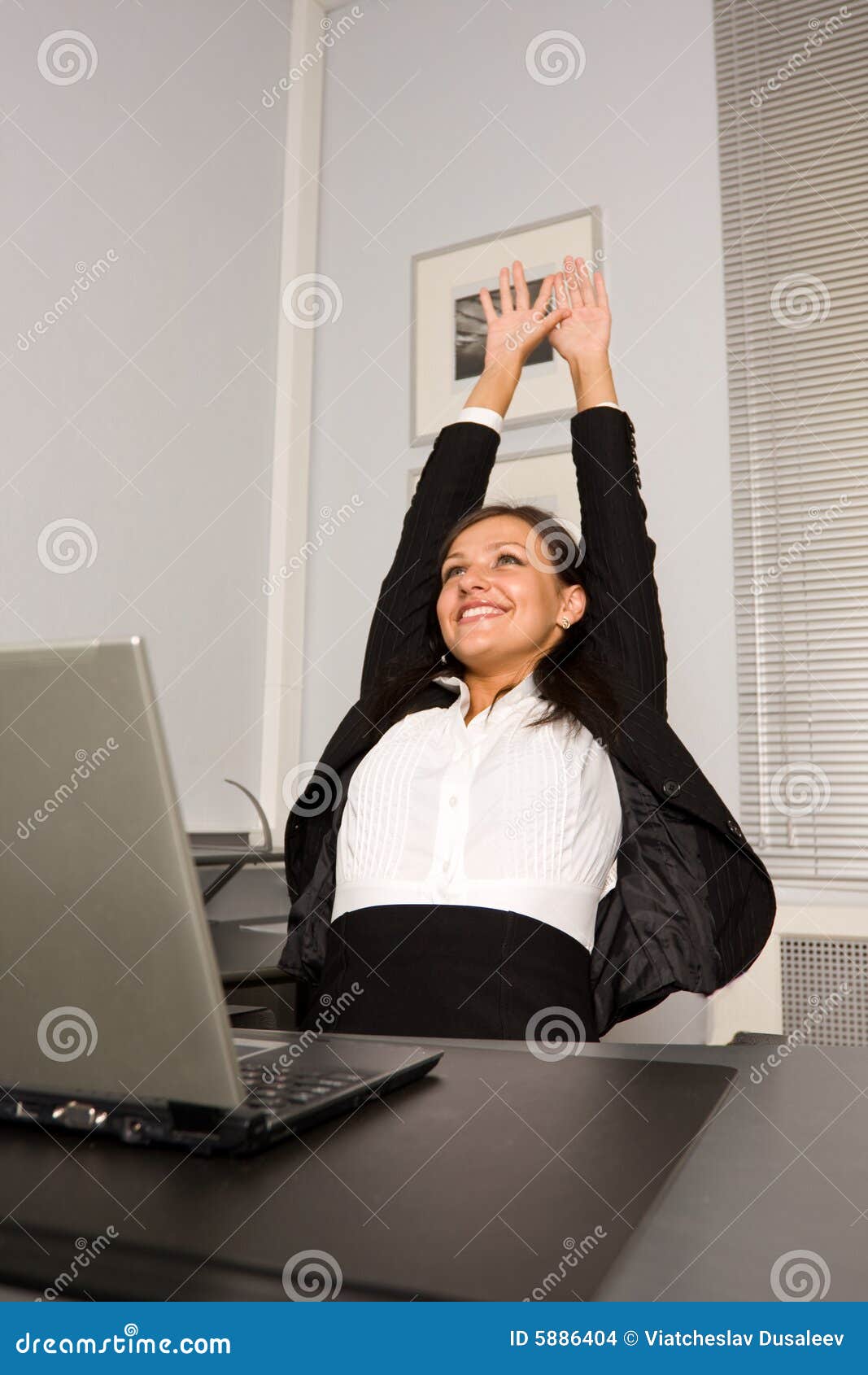 Happy Relaxed Businesswoman Having a Break Stock Photo - Image of break ...