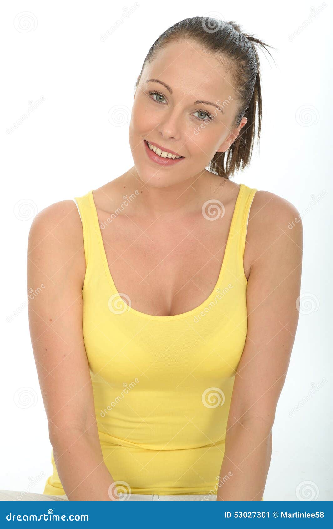 Happy Relaxed Confident Attractive Fit Young Woman Portrait Stock Image