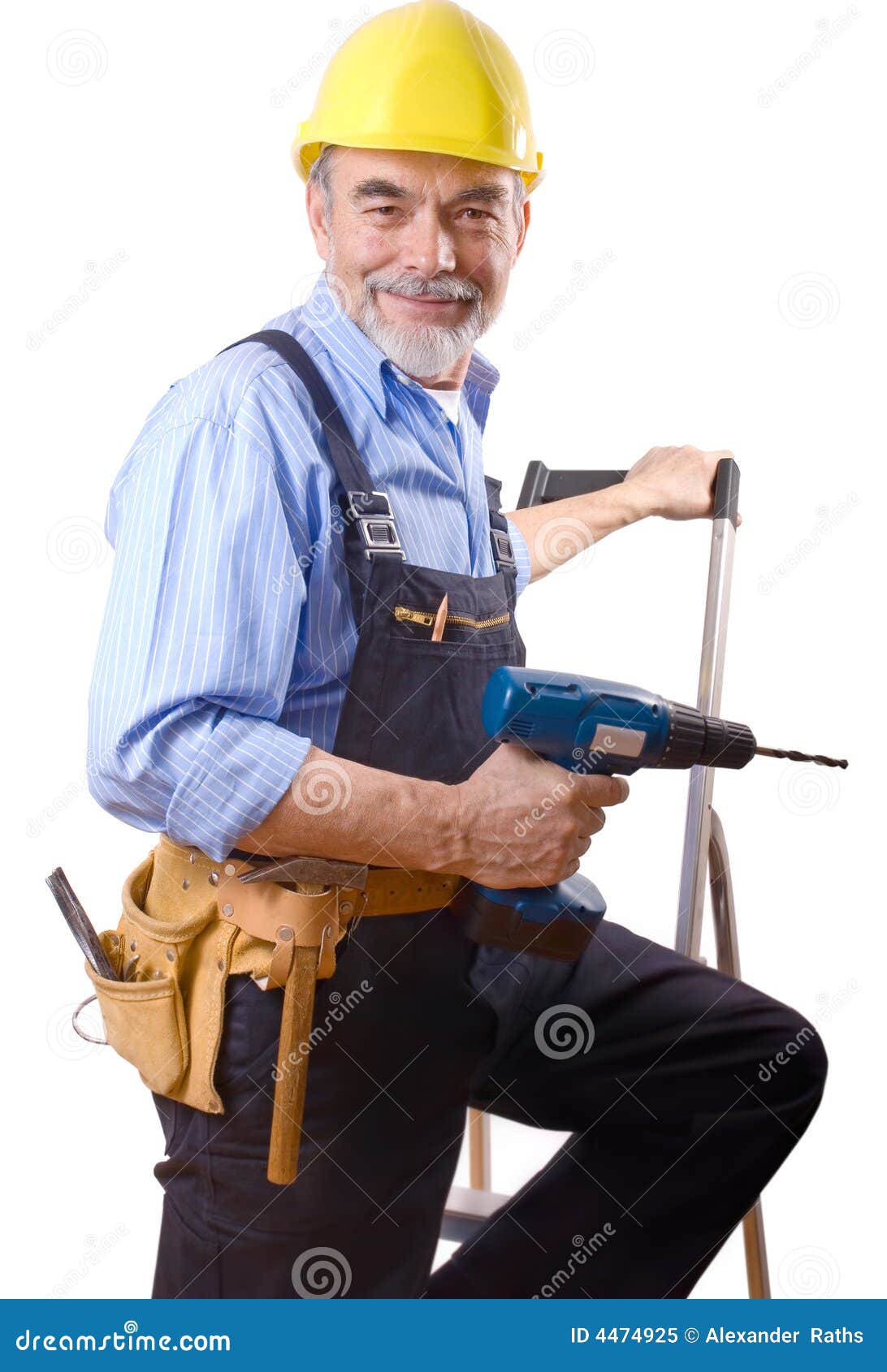 Happy repairman stock image. Image of bore, hardhat, collar - 4474925