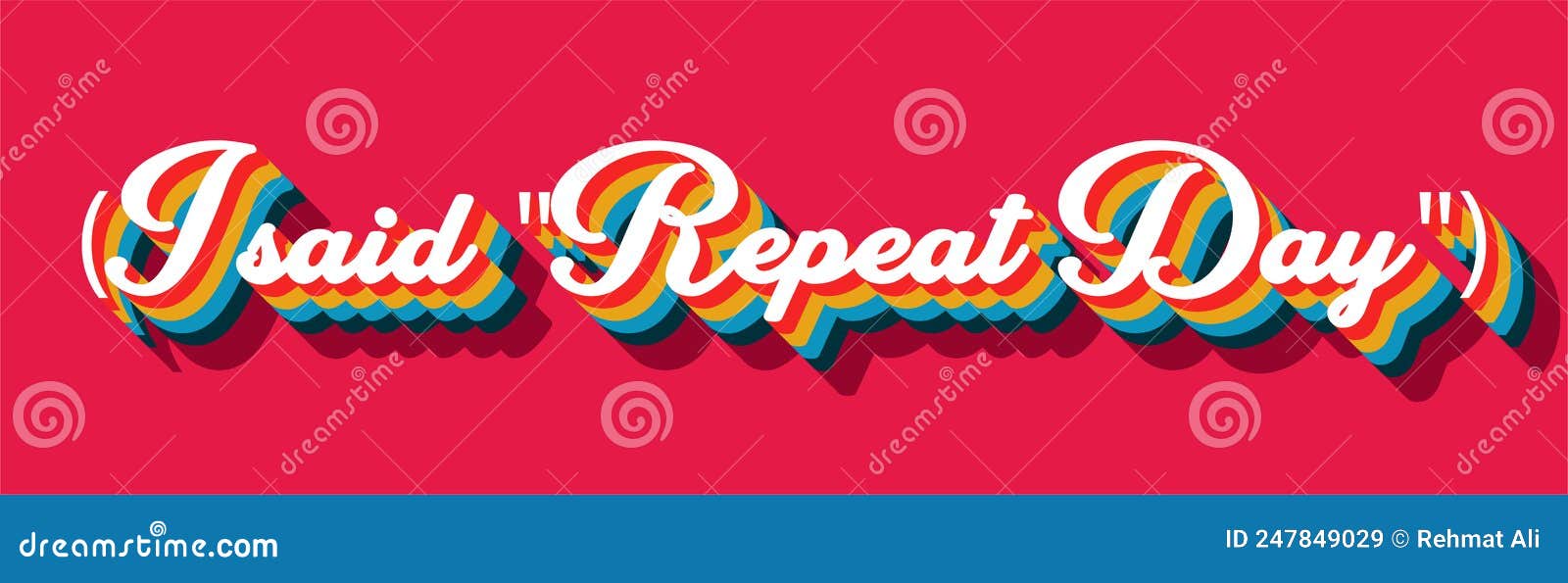 Happy Repeat Day , June 04. Calendar on Workplace Retro Text Effect ...