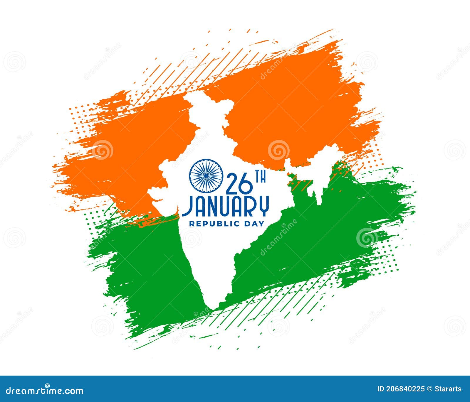 Happy Republic Day of India with Map Background Stock Vector ...