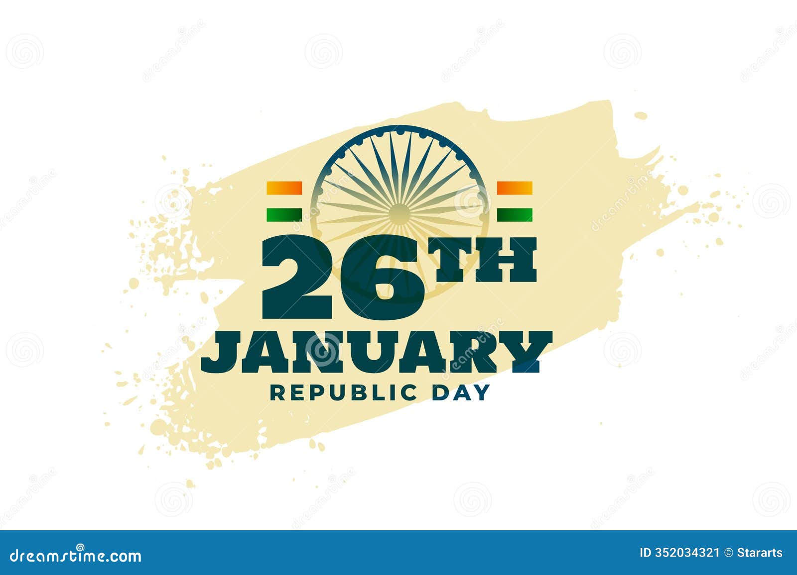 Happy Republic Day 26th January Background with Grungy Effect Stock ...