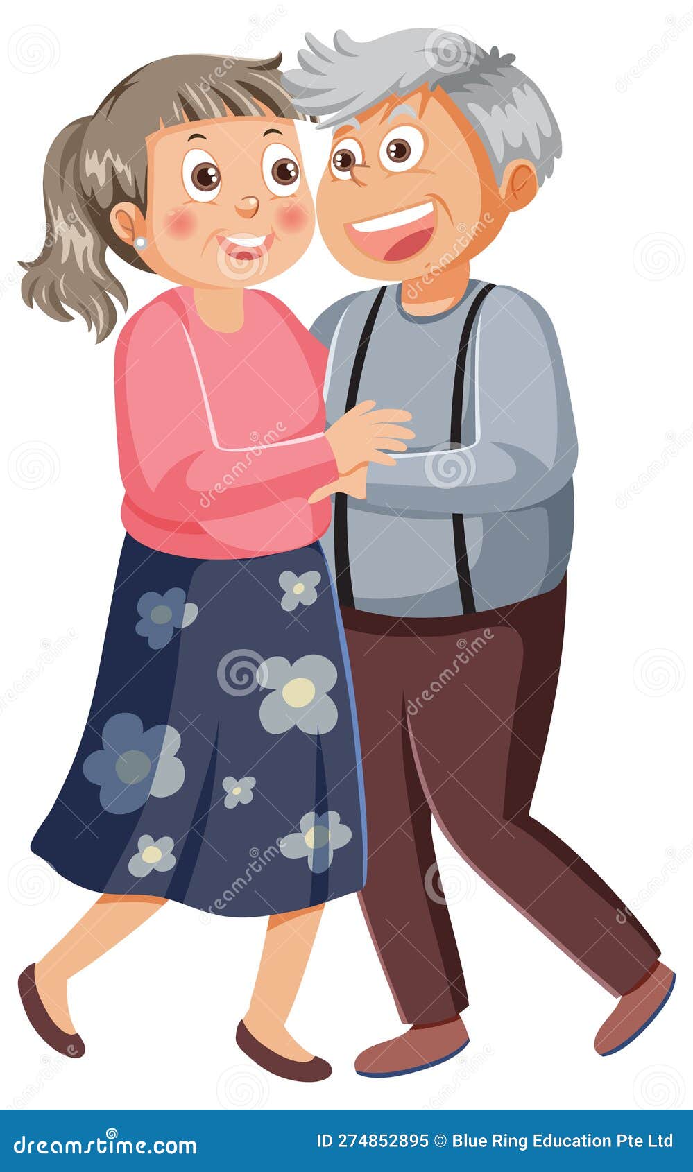 Happy Retired Couple Character Stock Vector - Illustration of aged ...