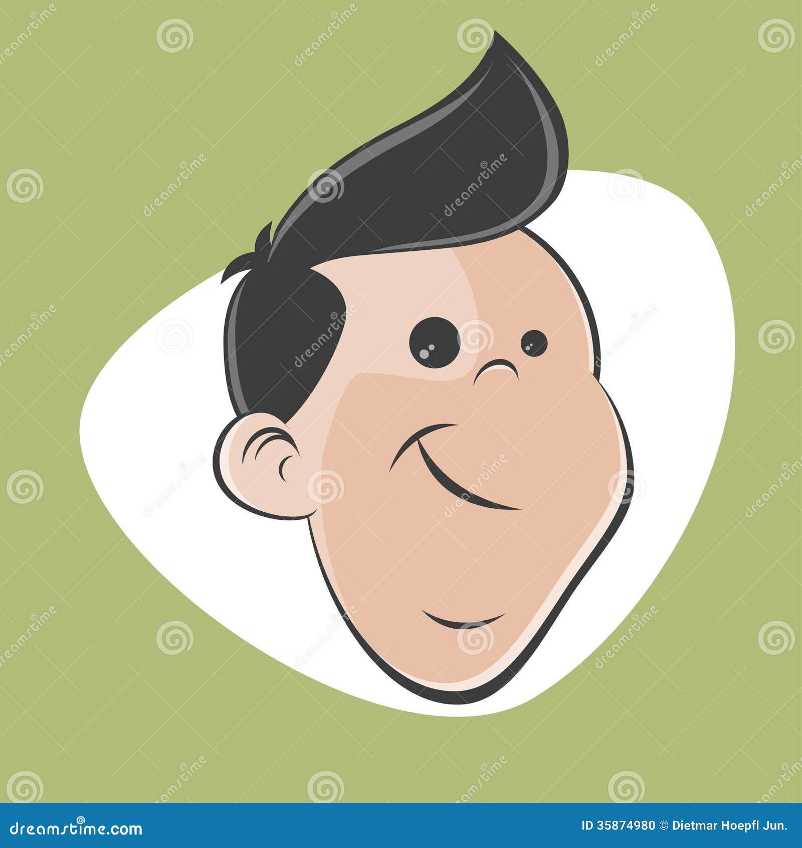 Happy retro cartoon man stock vector. Illustration of drawing - 35874980