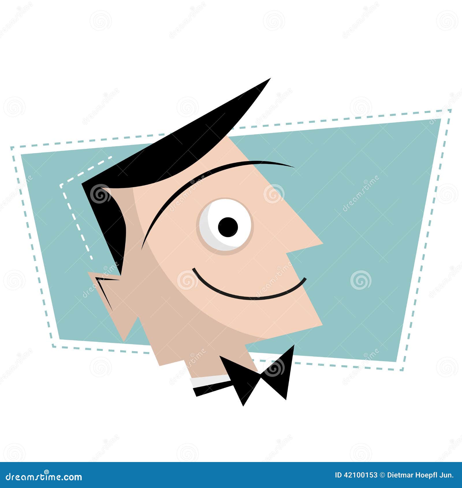 Happy retro cartoon man stock vector. Illustration of person - 42100153