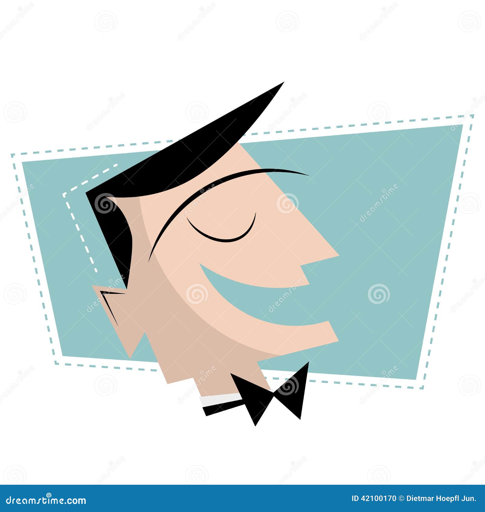 Happy retro cartoon man stock vector. Illustration of handsome - 42100170