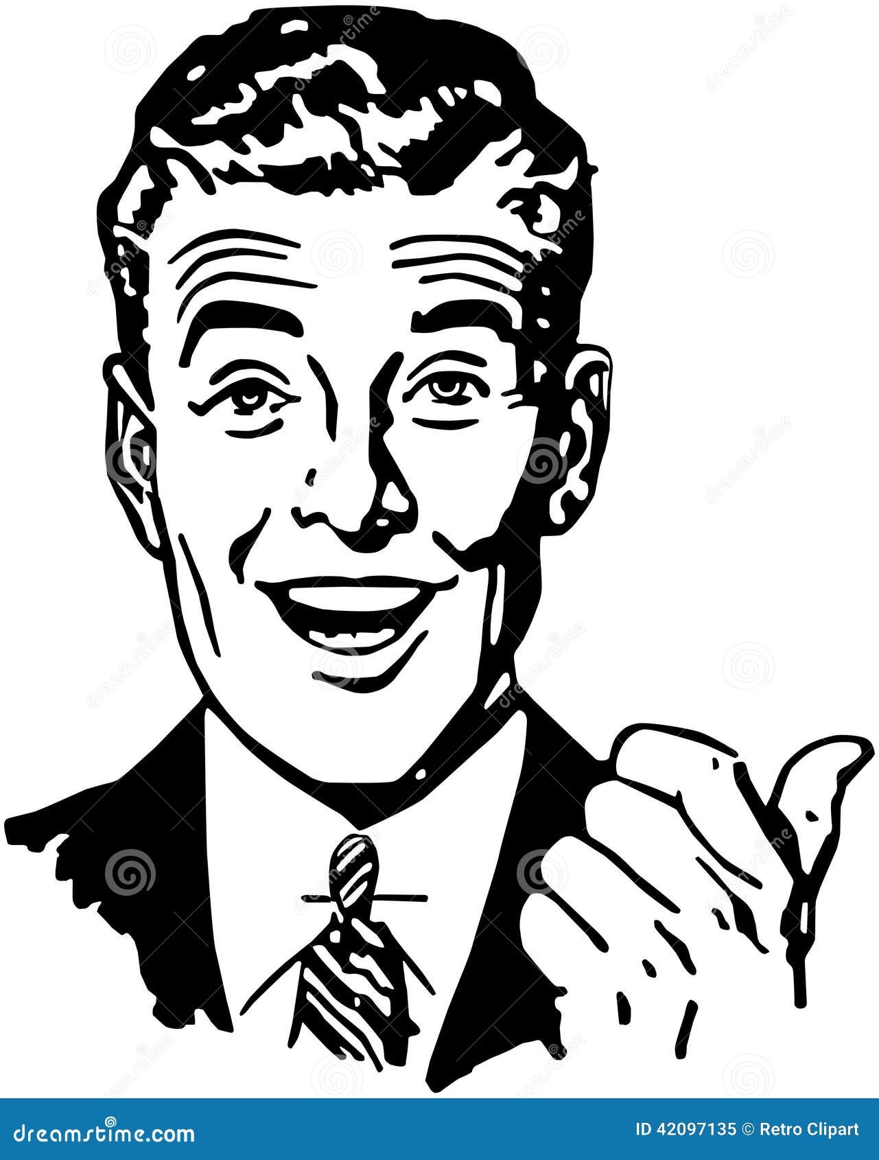 Happy Retro Guy stock vector. Illustration of intelligent - 42097135